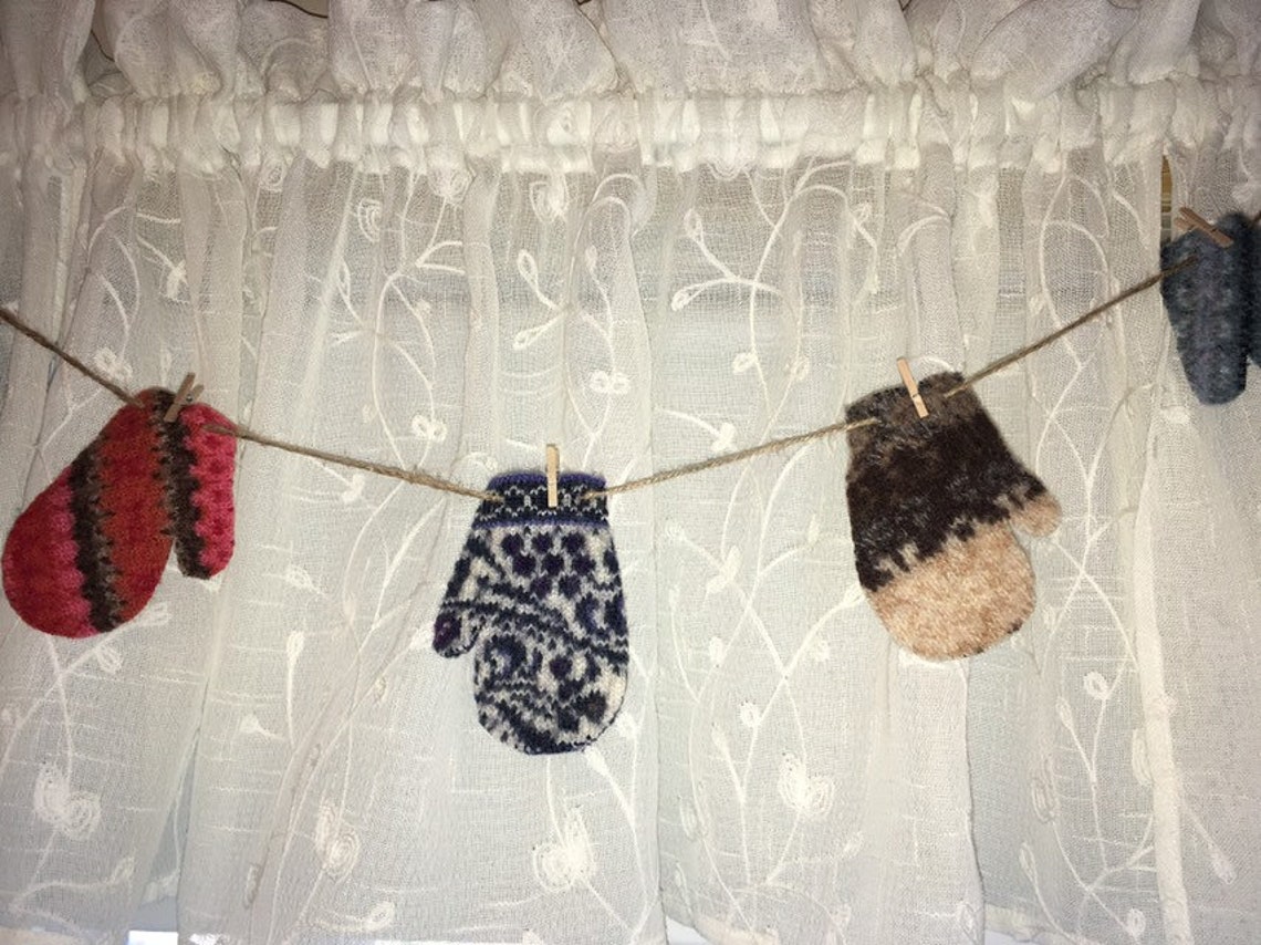 Upcycled Wool Mitten Garland - Etsy