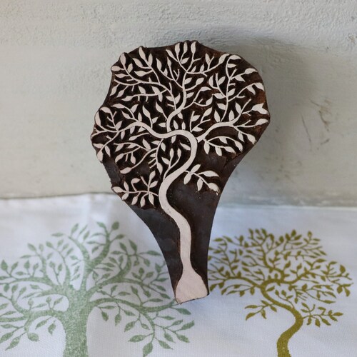 Indian Wooden Printing Block Bold Spring Tree - Etsy