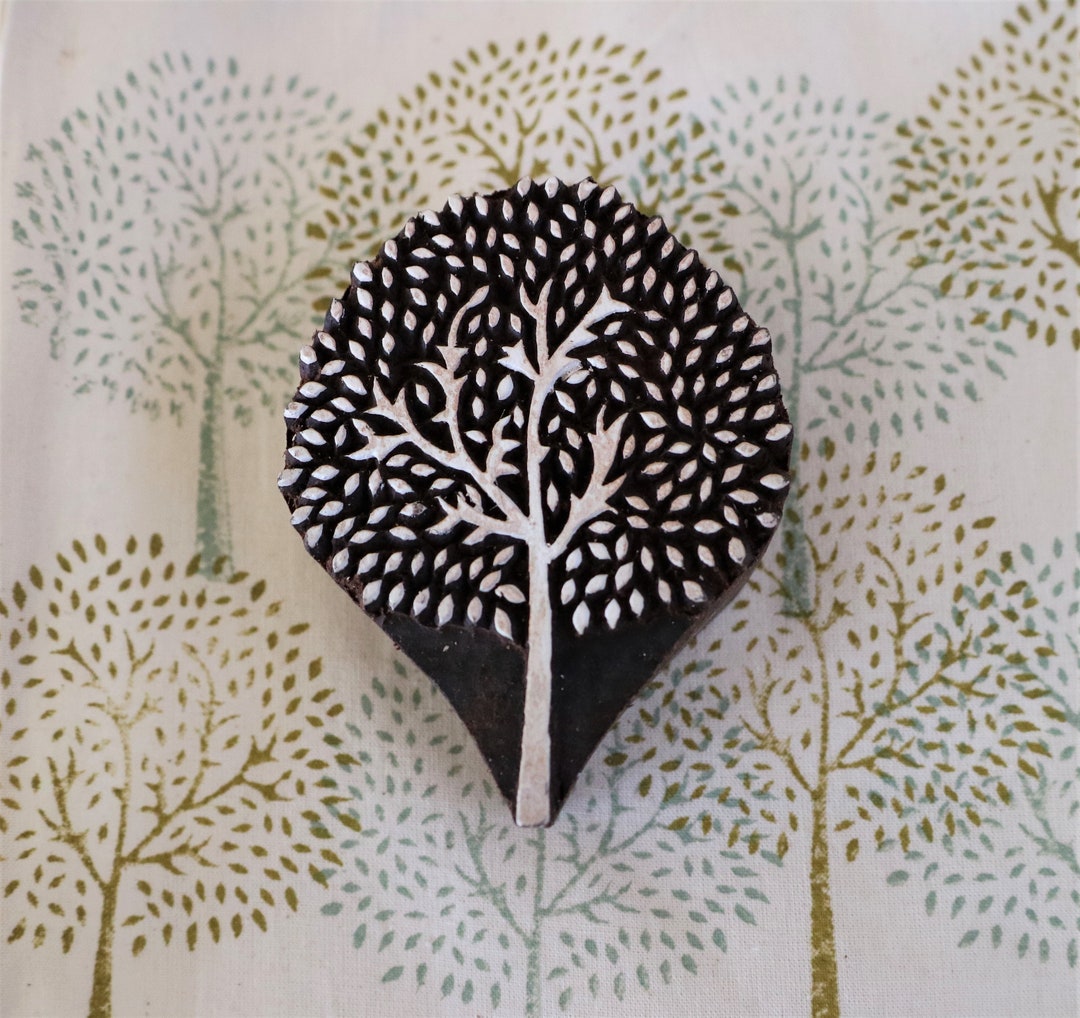 Indian Wooden Printing Block - Indian Tree - Etsy