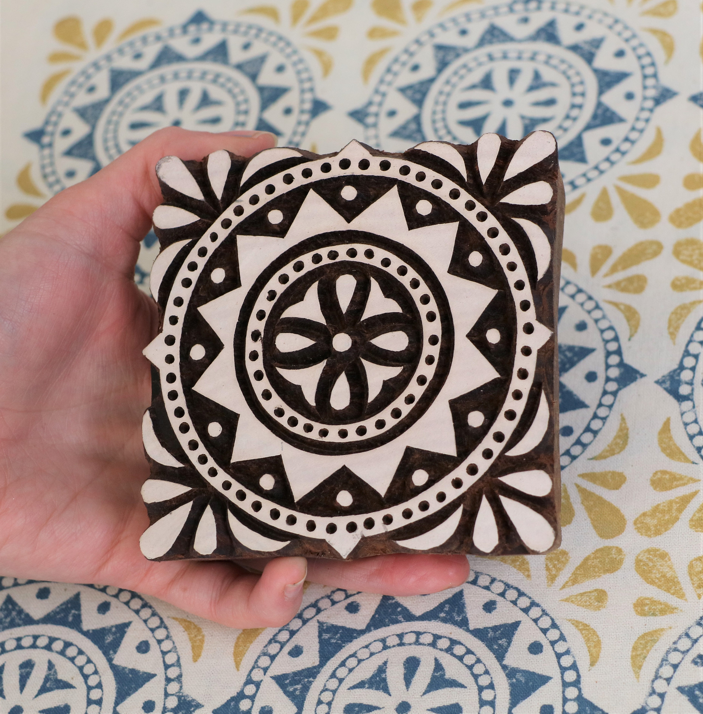 Indian Wooden Printing Block - Large Moroccan Tile - Etsy
