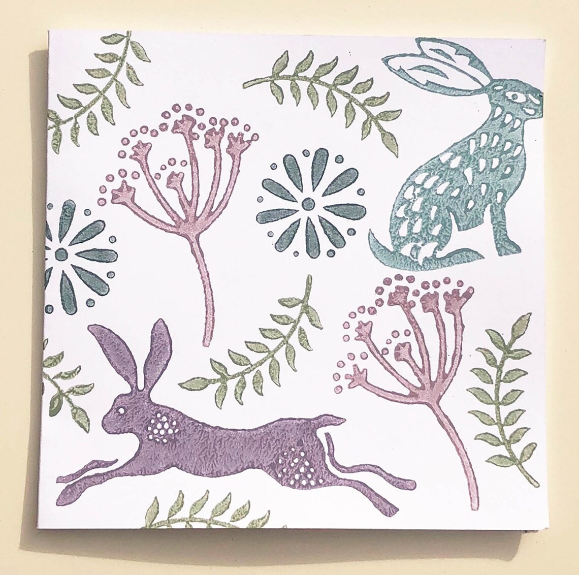 Indian Block Printing Set Hares and Seed Heads | Etsy