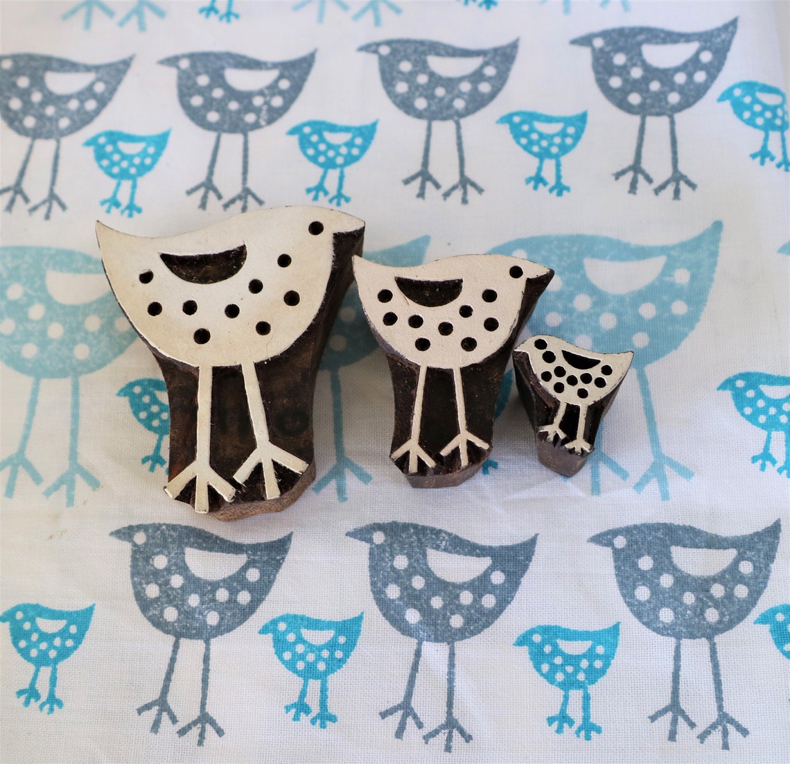 Indian Block Printing Set 3 Standing Birds - Etsy