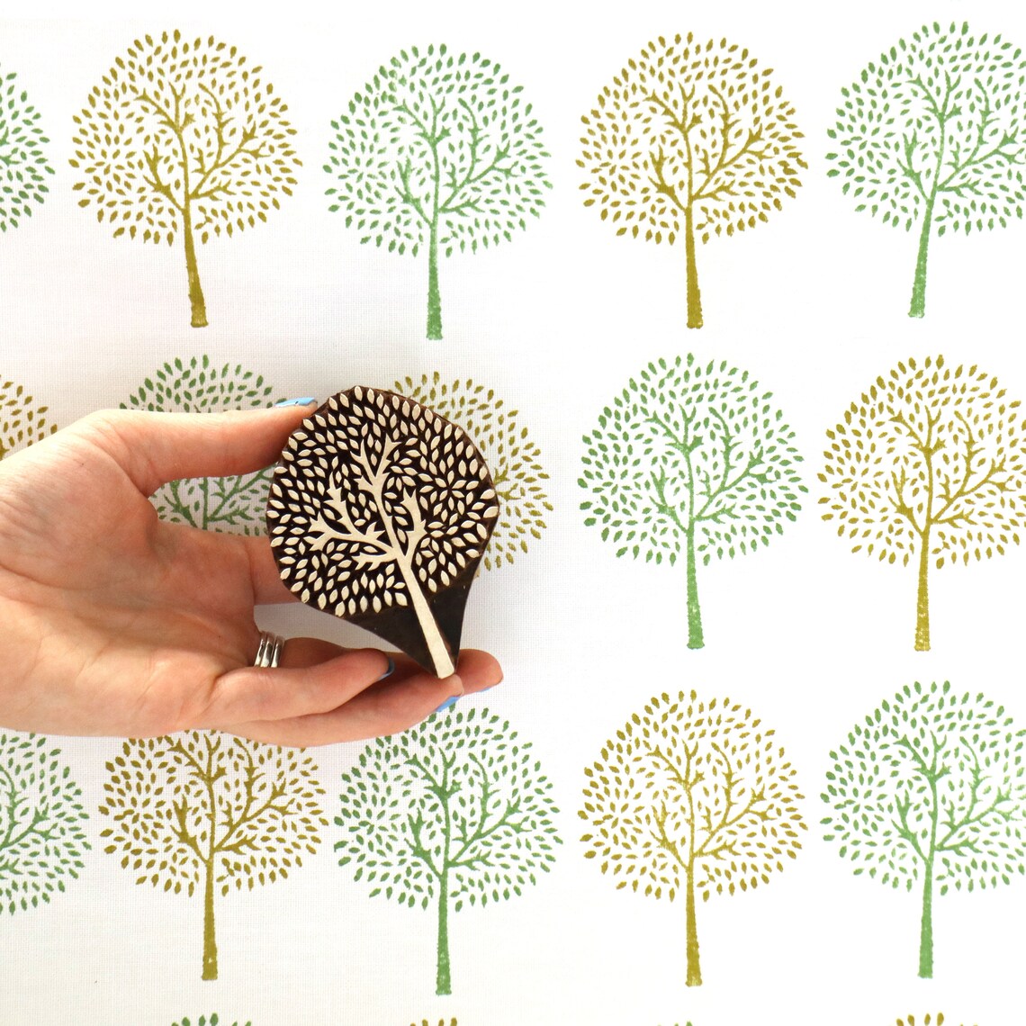 Indian Wooden Printing Block - Indian Tree - Etsy UK