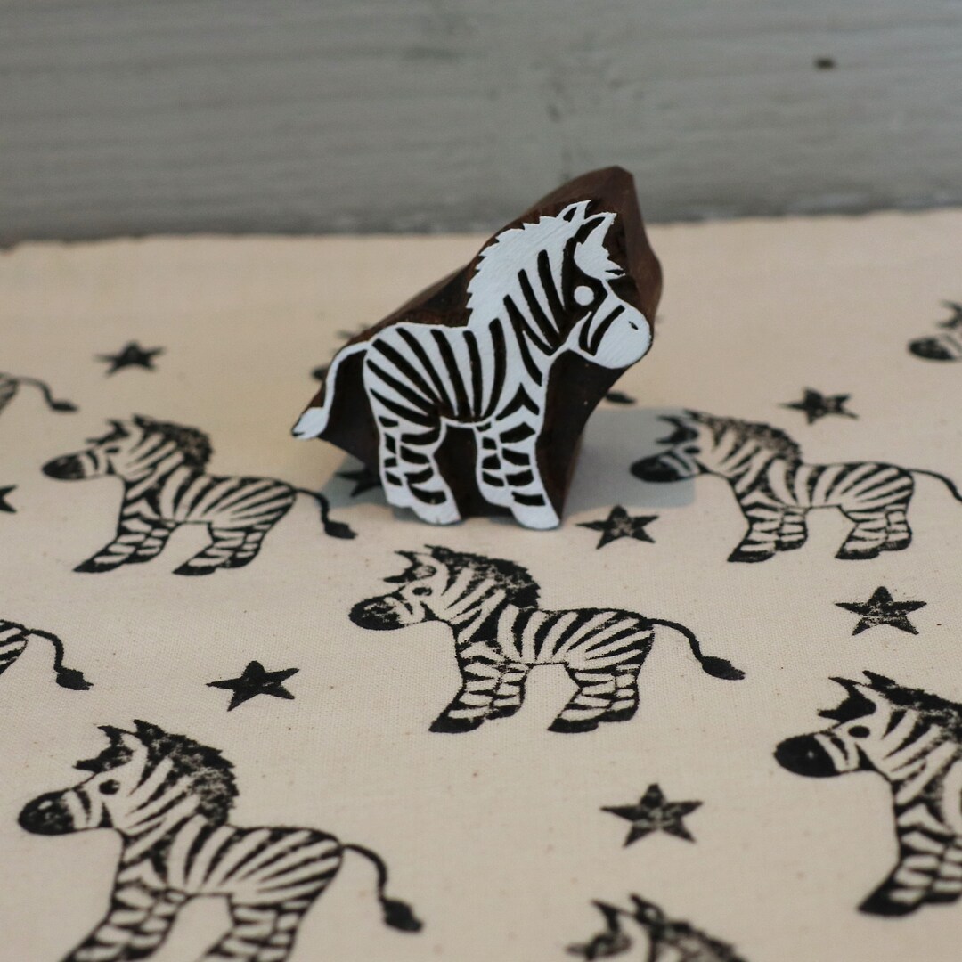 Indian Wooden Printing Block – Baby Zebra - Etsy