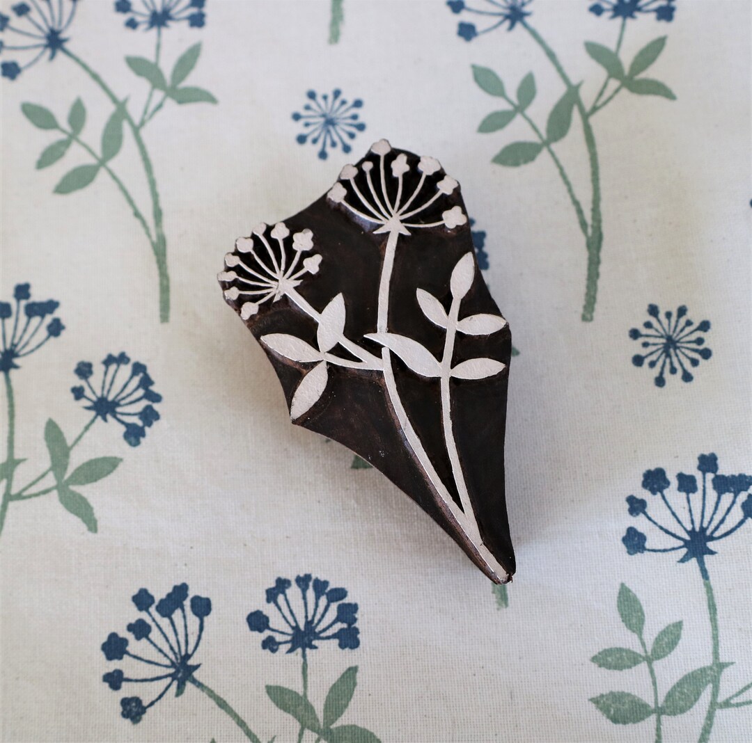Indian Wooden Printing Block - Botanical Floral - Etsy