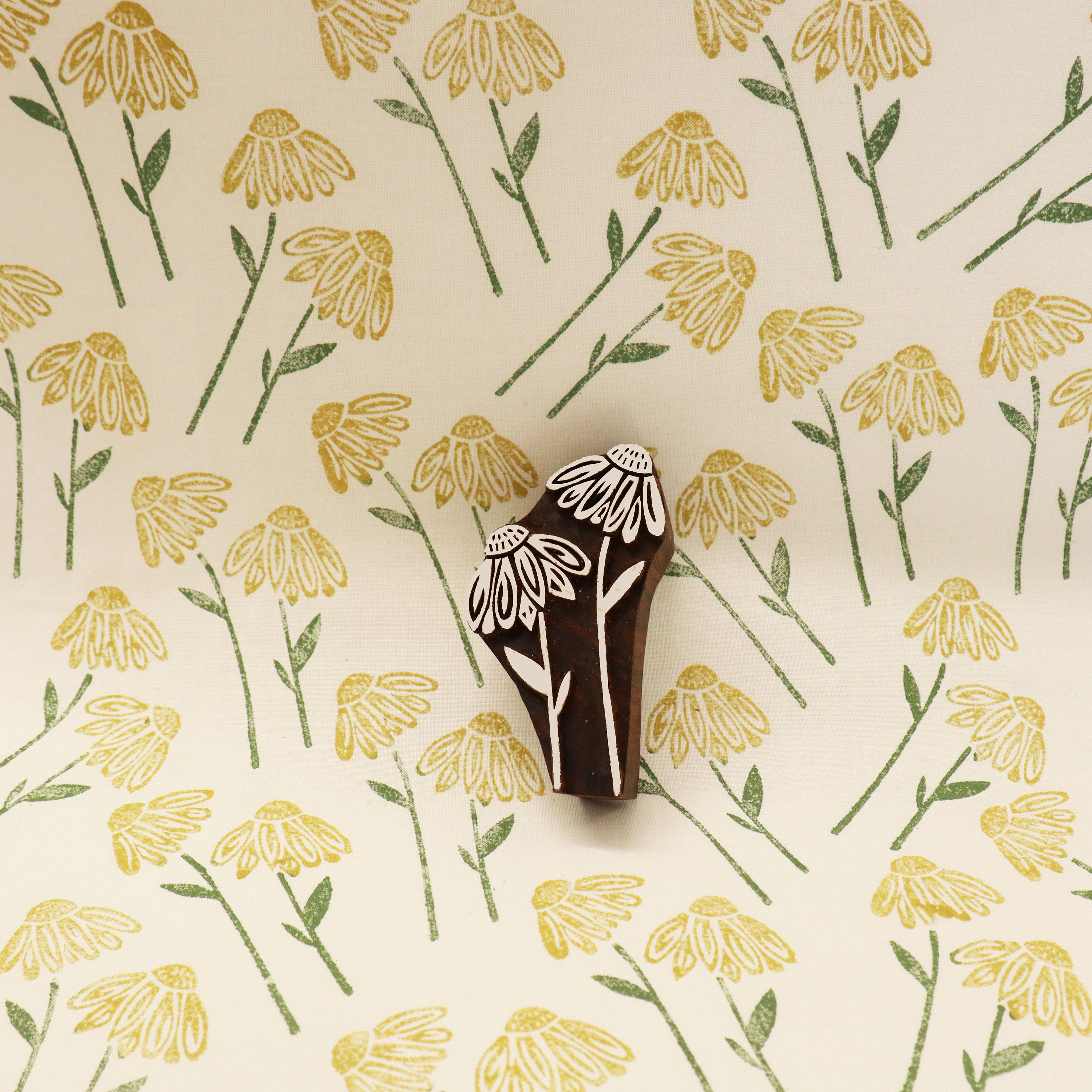 Indian Wooden Printing Block Double Daisy Flower - Etsy