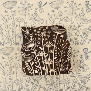 Large Meadow - Handled Indian Printing Block - Etsy