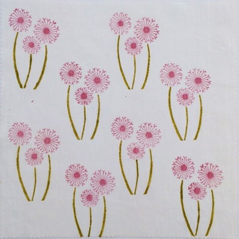 Indian Wooden Printing Block Triple Dandelion - Etsy UK