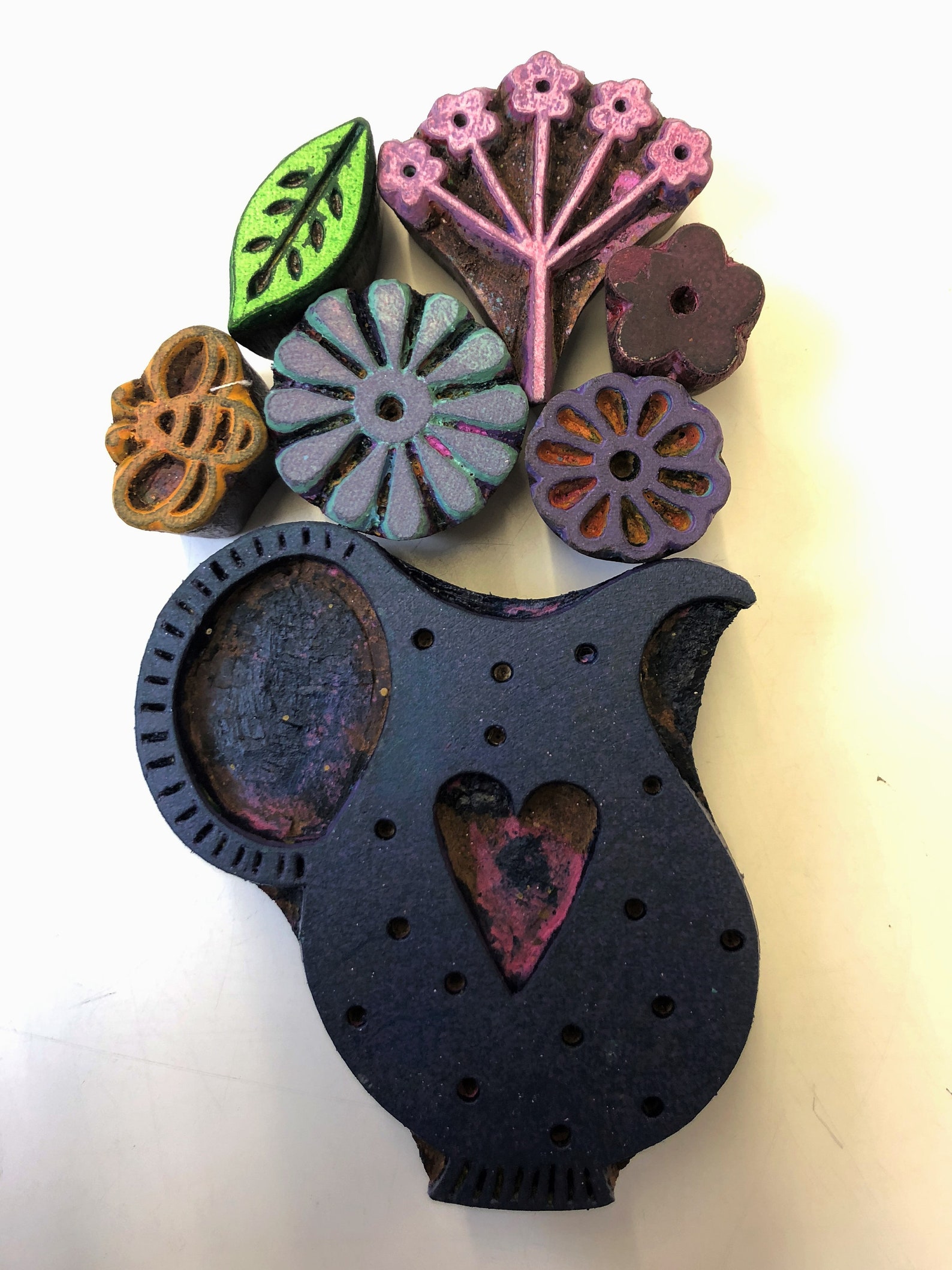 Indian Wooden Block Printing Set Jug & Flower - Etsy