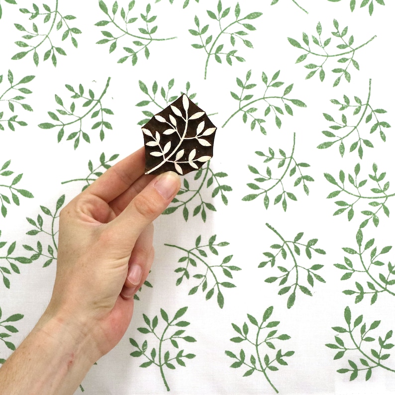 Indian Wooden Printing Block – Leaf Bunch - Etsy
