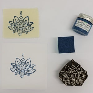 Indian Wooden Printing Block- Lotus Flower - Etsy