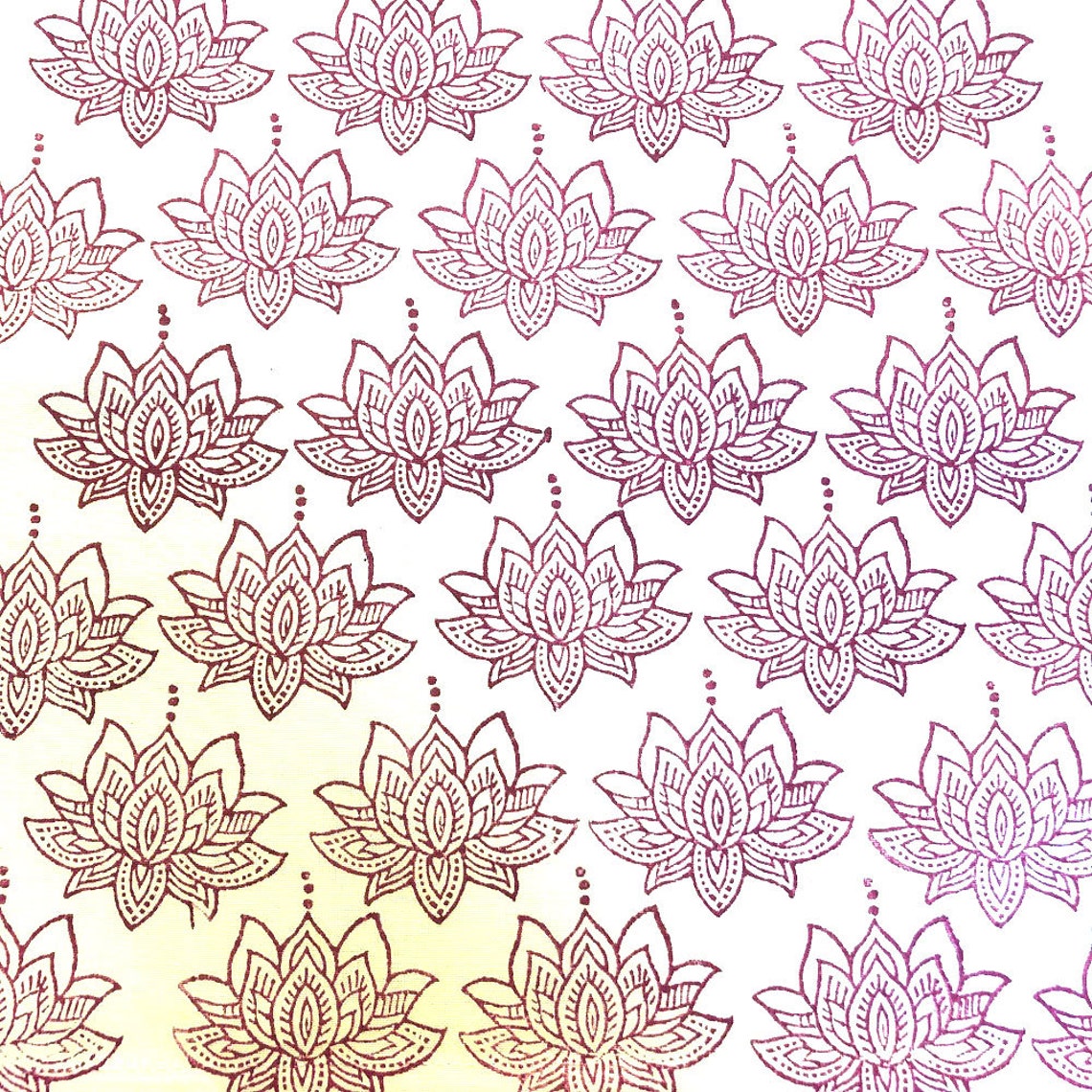 Indian Wooden Printing Block Lotus Flower - Etsy