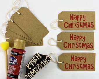 Block Printing Kit Christmas Tree Cards - Etsy UK