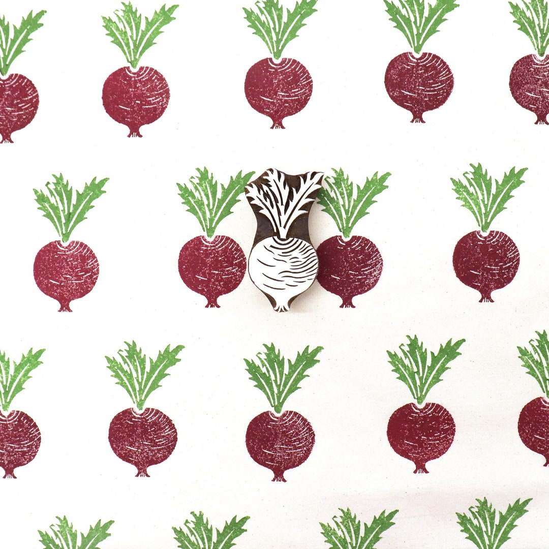 Indian Wooden Printing Block - Beetroot - Etsy UK
