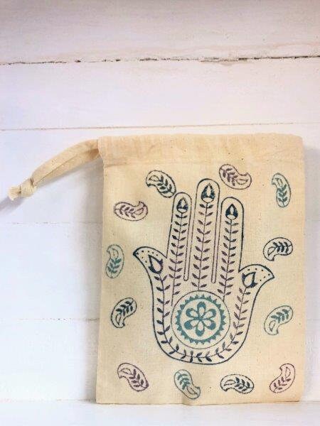 Indian Wooden Printing Block - Hamsa Hand - Etsy