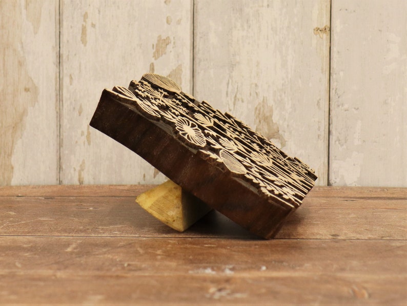 Large Meadow - Handled Indian Printing Block - Etsy