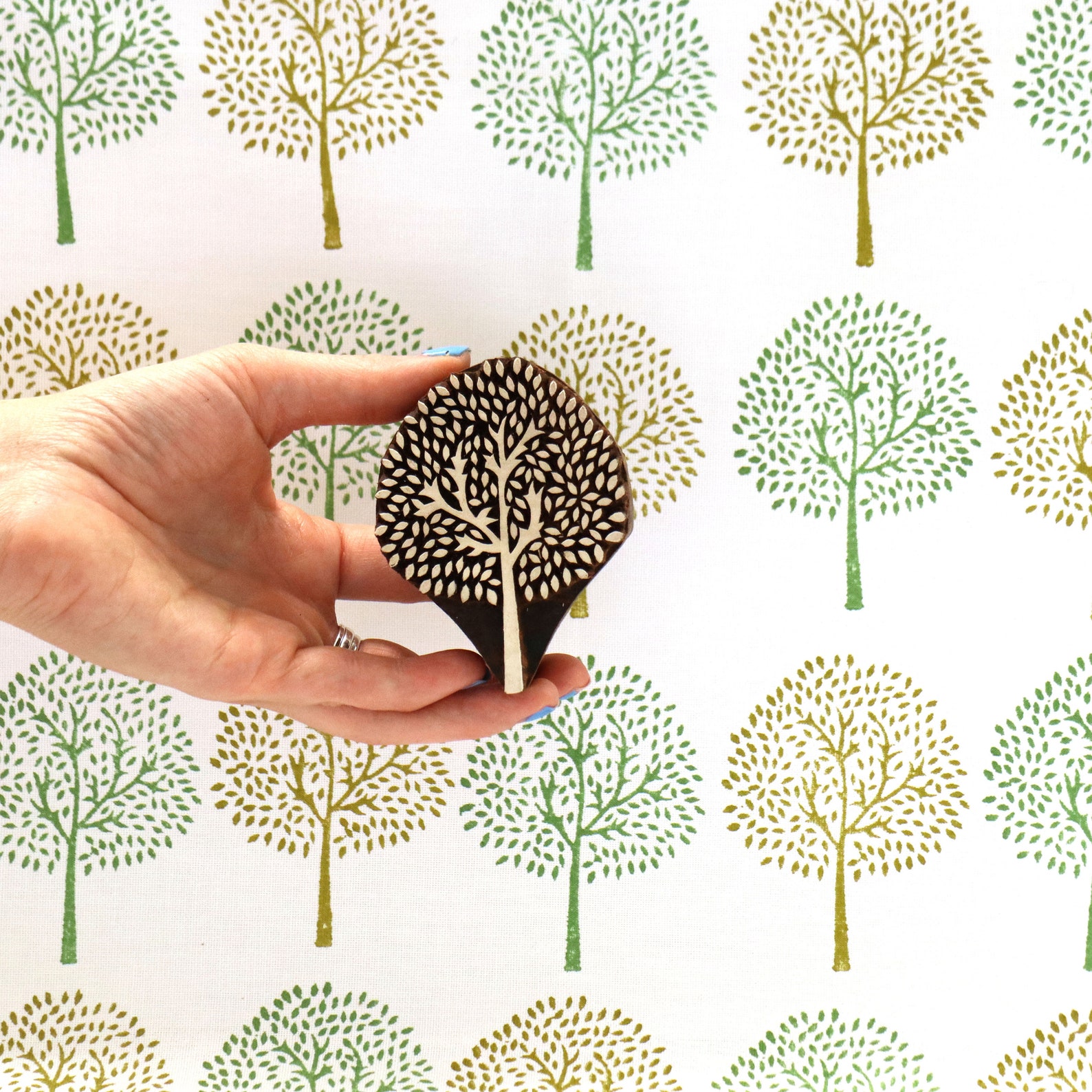 Indian Wooden Printing Block - Indian Tree - Etsy UK