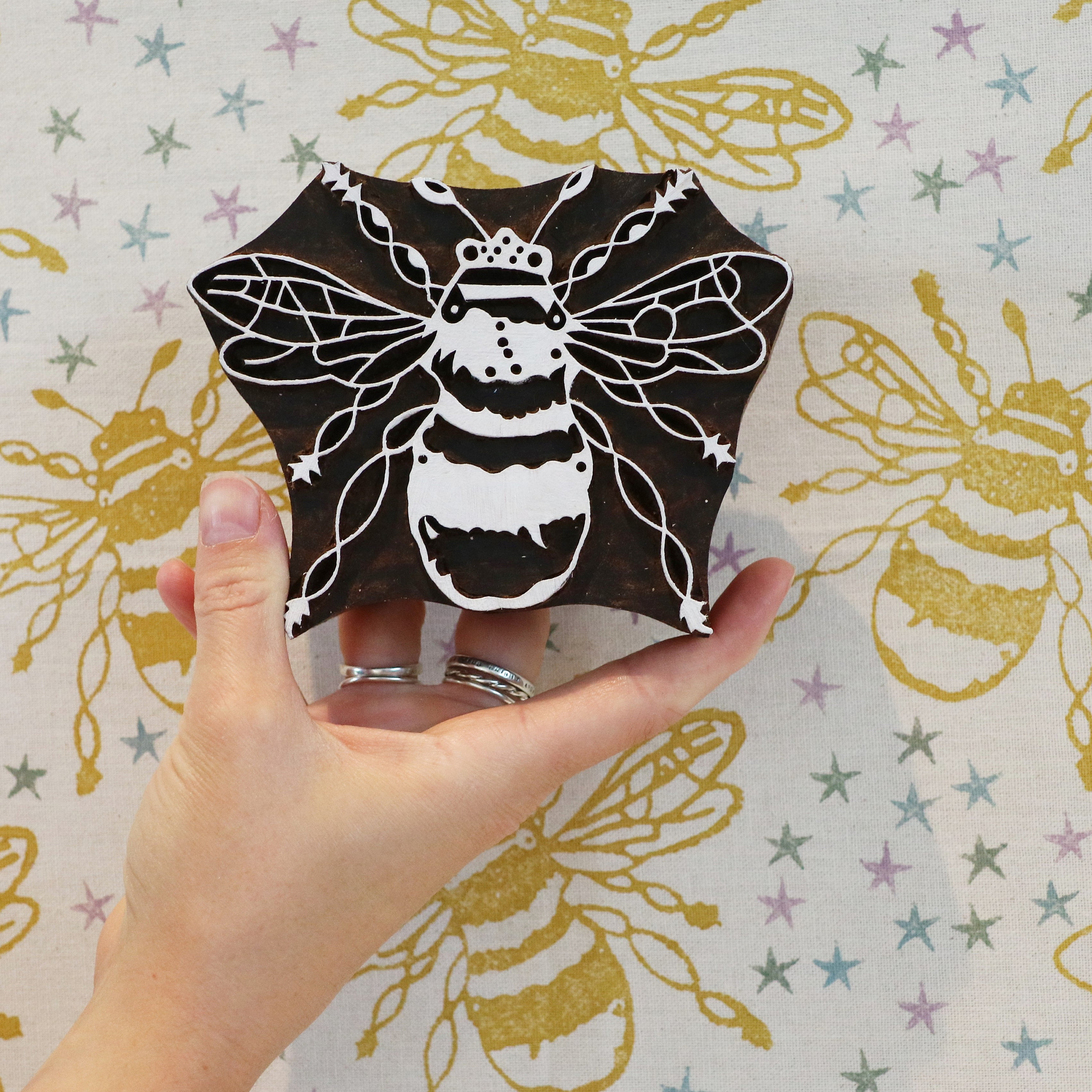 Indian Wooden Printing Block Extra Large Bee - Etsy