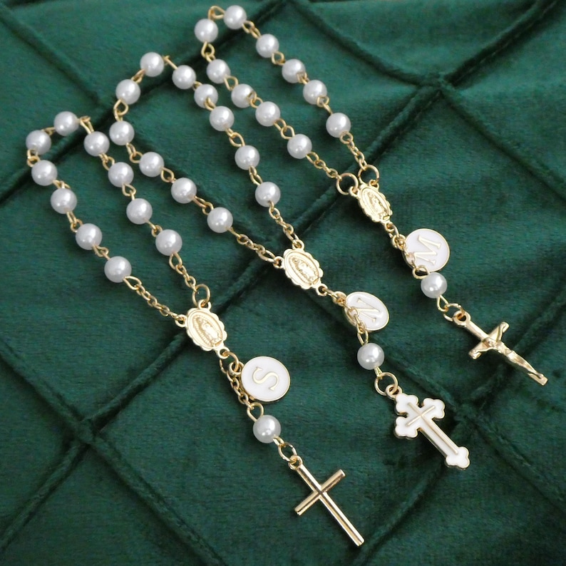 Personalized Mini Rosary, Christening Gift, Baby Boy or Girl Baptism ...