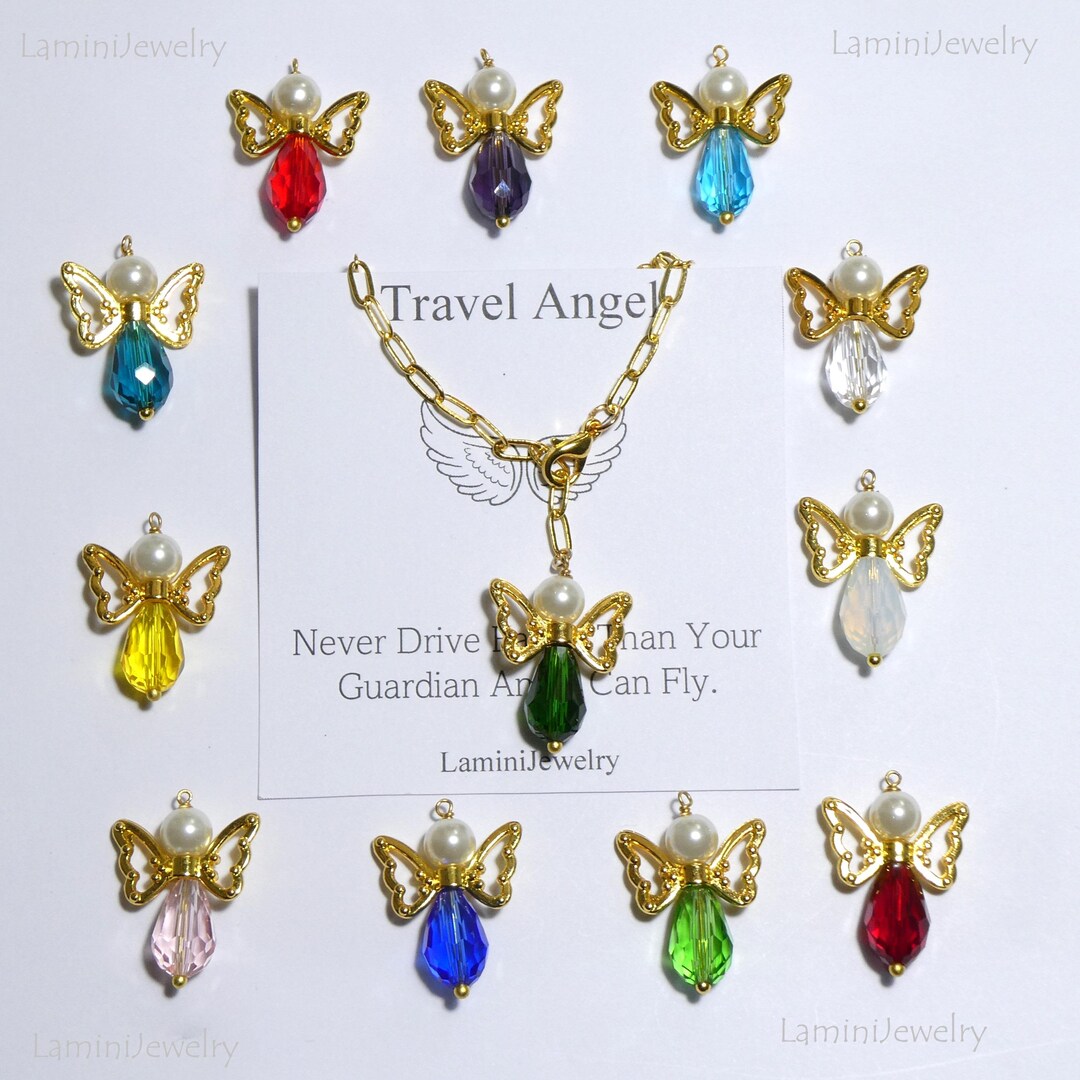 Guardian Angel Car Charm: Birthstone, Safe Travel Gift - Etsy