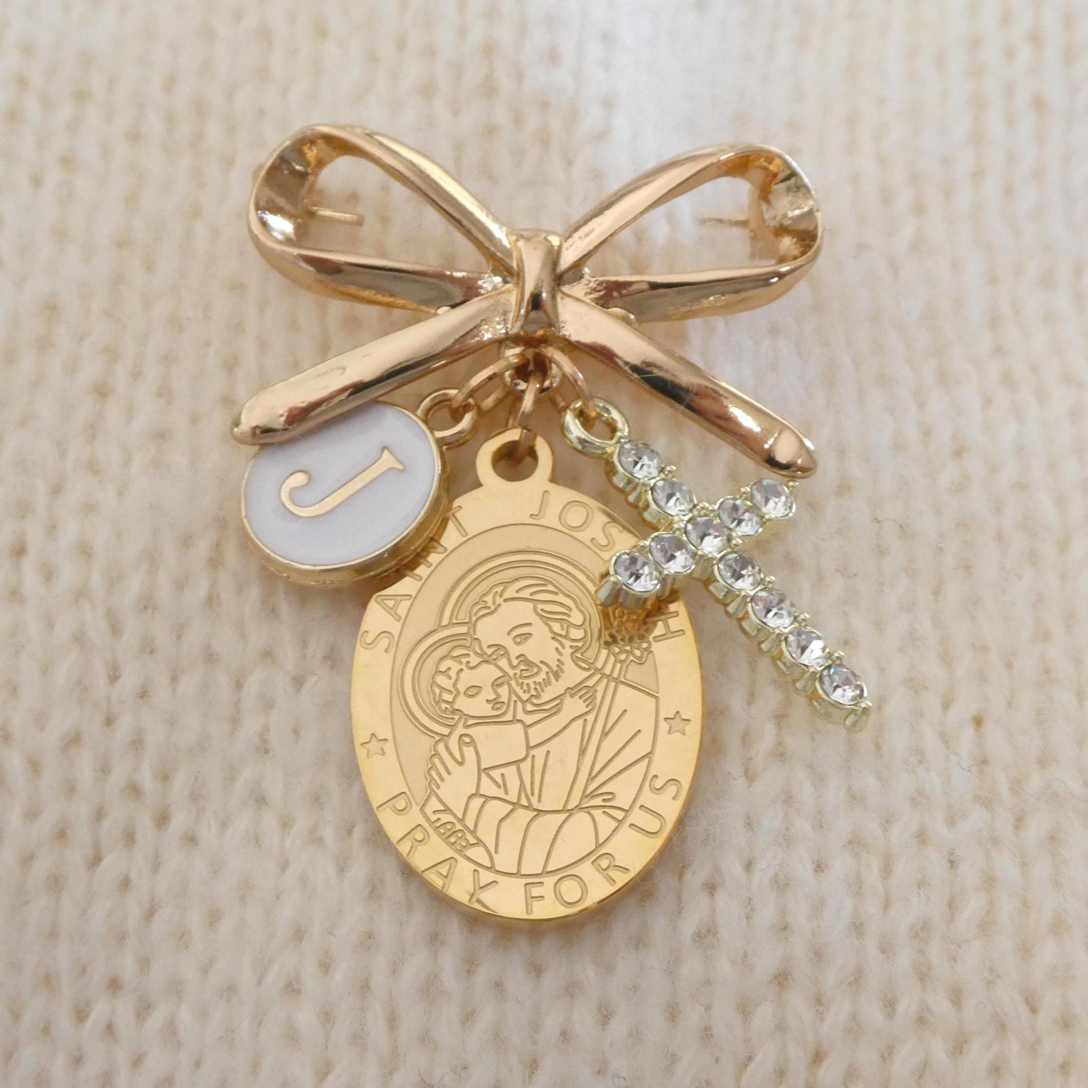 Choose Your Saint Catholic Protection Pin Brooch; Girl Baptism ...