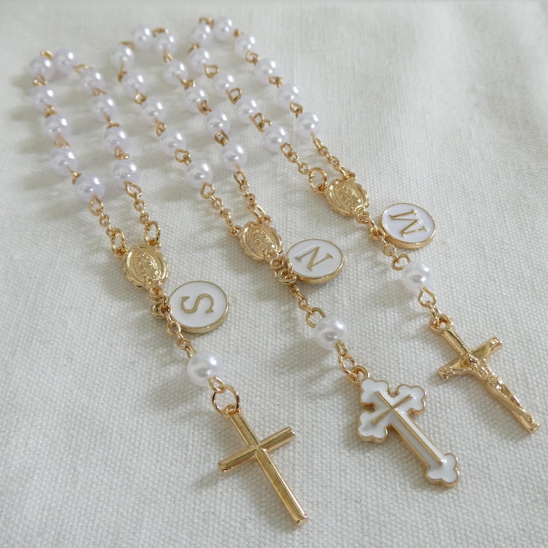 Personalized Mini Rosary, Christening Gift, Baby Boy or Girl Baptism ...