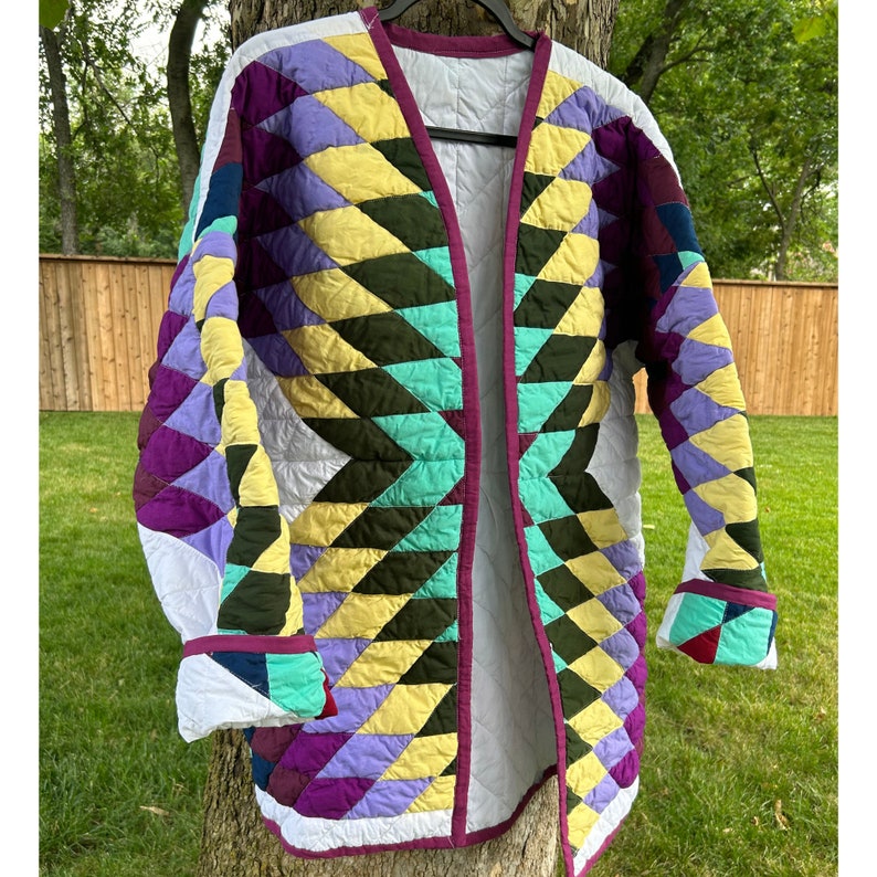 Quilt Coat Long Coat Handmade Coat Chore Coat One of a - Etsy