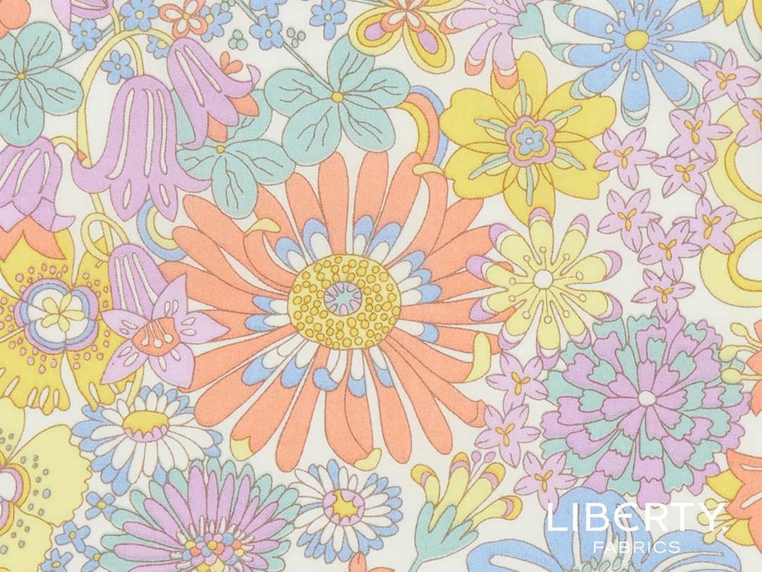 Liberty Fabrics Rainbow Garden Tana Lawn Cotton Liberty of London Multi ...