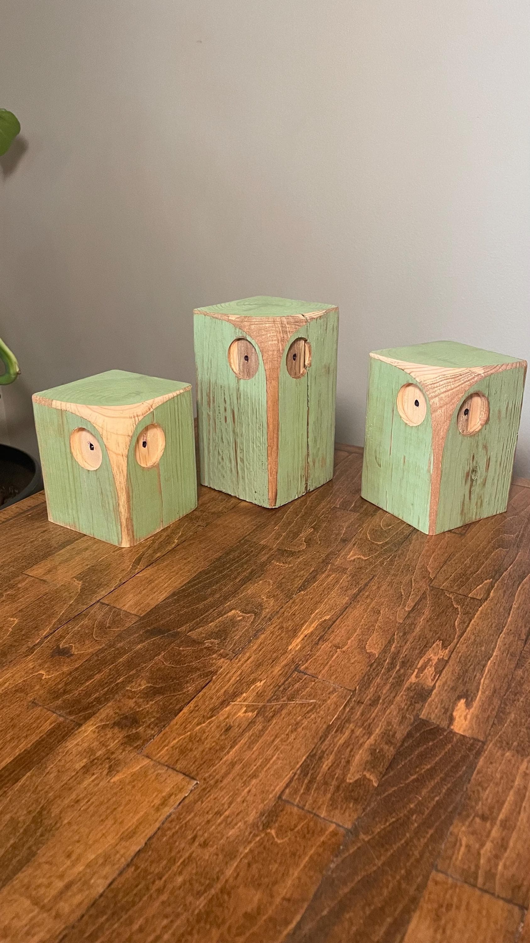Rustic Wood Owl Set | Handmade Decor - Etsy