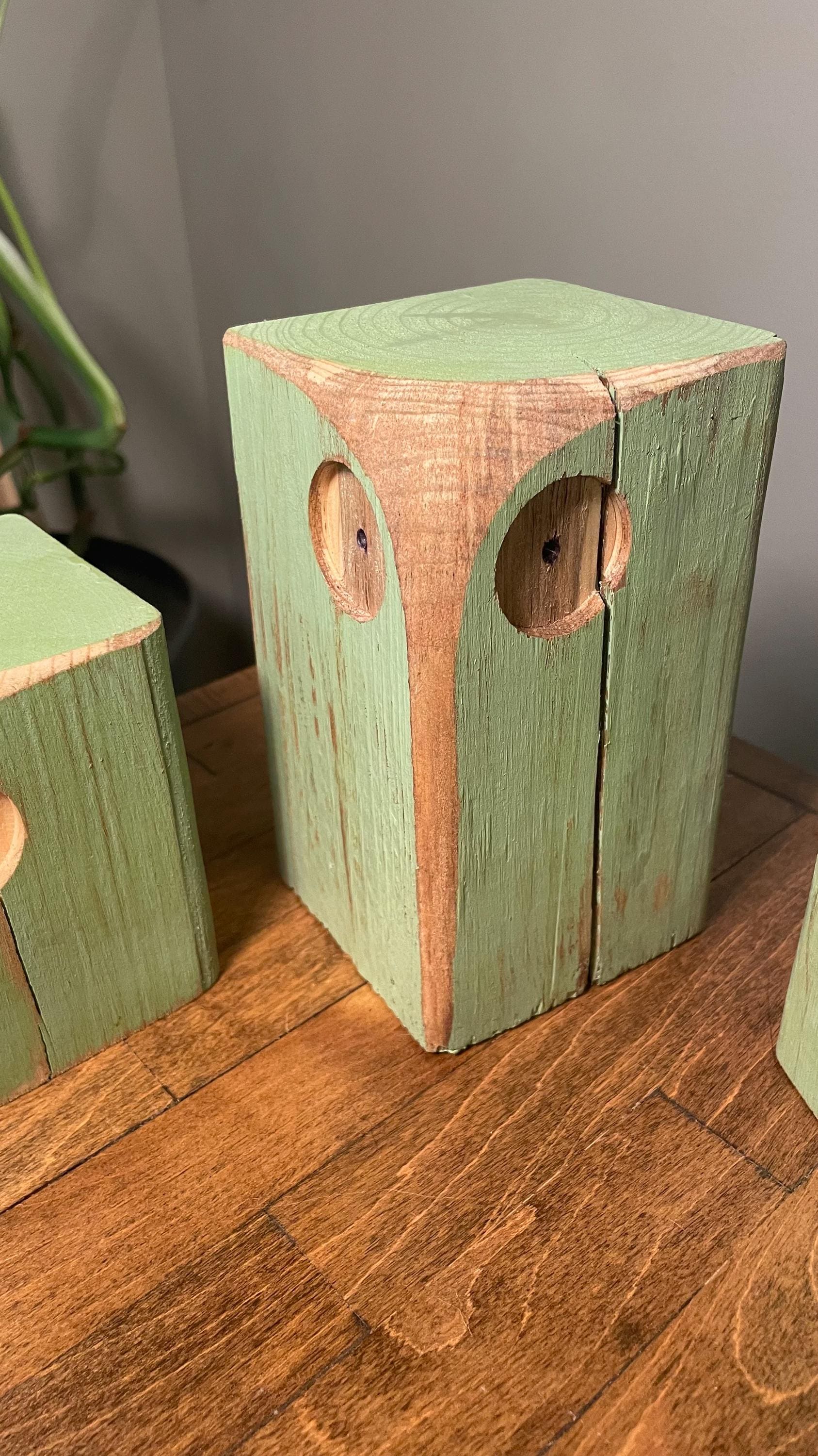 Rustic Wood Owl Set | Handmade Decor - Etsy