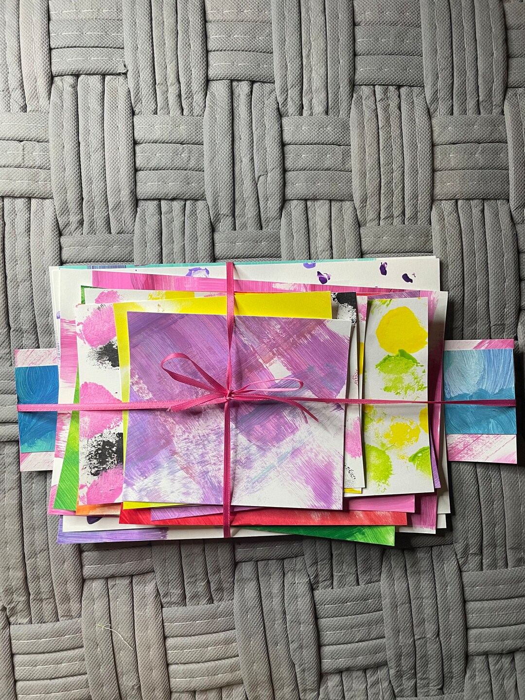 Collage Mixed Paper Set Hand Painted Papers and Card Stock 15 Piece ...
