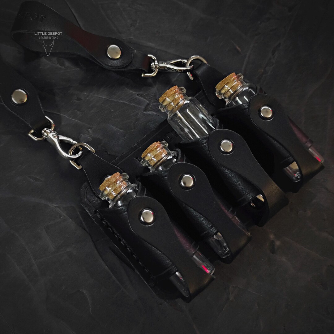 Medieval Leather Vial Holder for LARP Adventurers, Handmade Vial ...