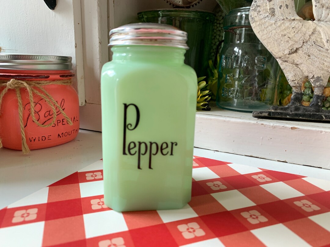 Jadeite Jar Pepper Hazel Atlas SHAKER Super Sweet Vintage Storage for ...