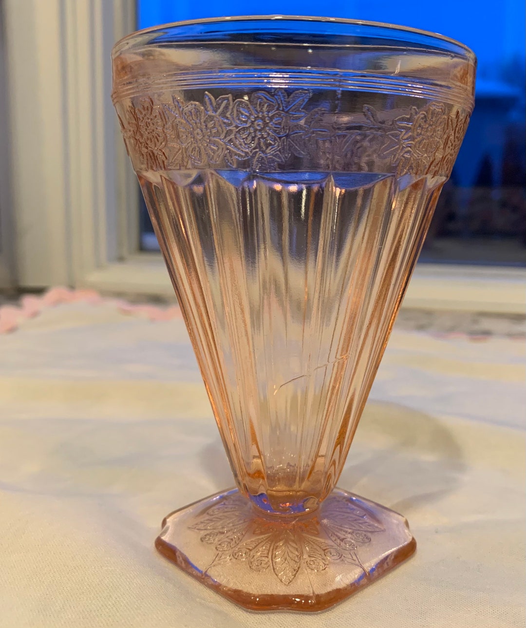 ADAM Great Jeannette Depression Glass ONE- Footed Glass Circa 1939 ...