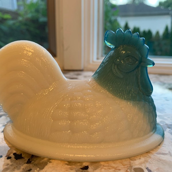 Milk Glass Chicken - Etsy