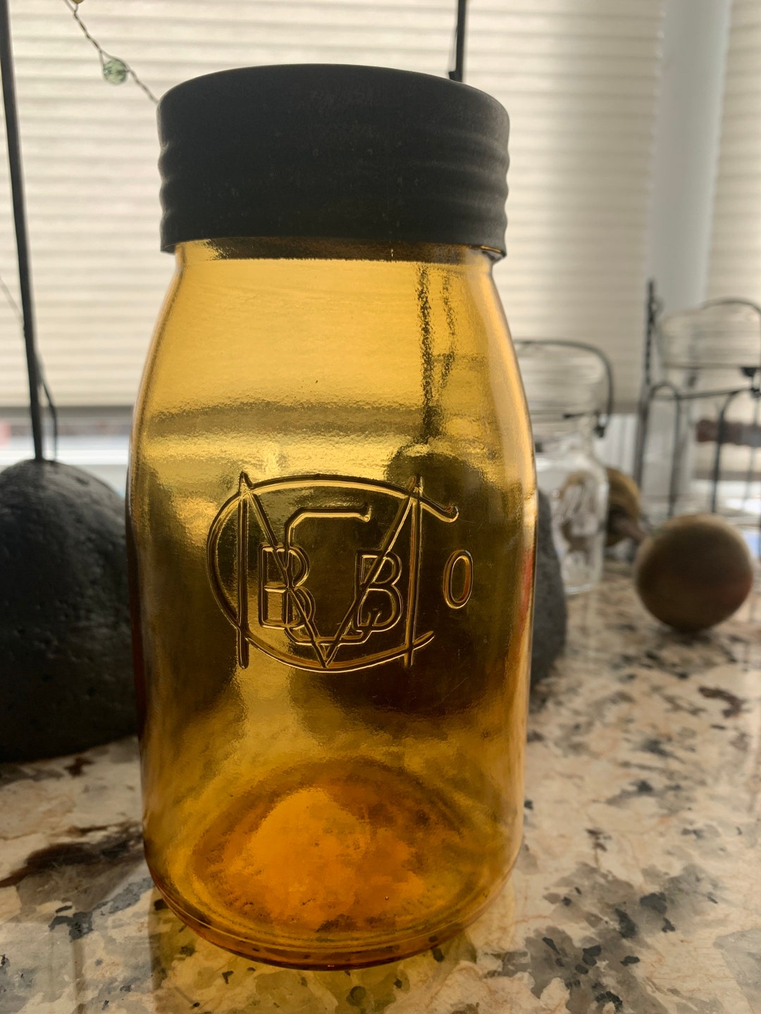 AMBER Vintage Authentic Hand-blown Re-creation 1885 Amber Buffalo Ball ...