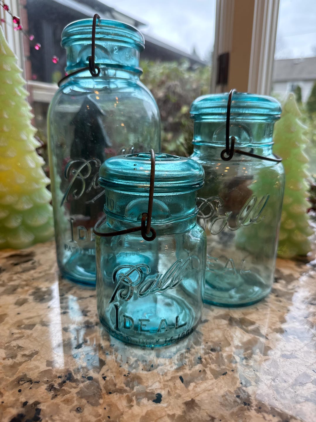 Vintage Three Piece Mason Jar Set / Excellent Shape Half Gallon, Quart ...