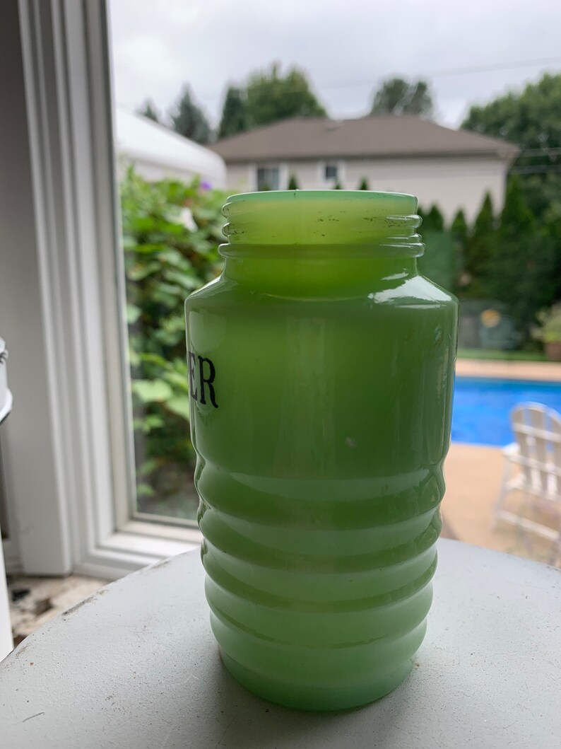 Jadeite Jar Pepper RIBBED SHAKER Super Sweet Vintage Storage - Etsy