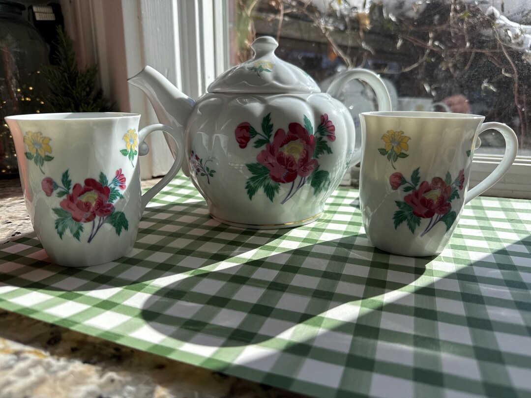 Vintage Laura Ashley No 1 TEA SET; Teapot and Two Teacups. This Comes ...