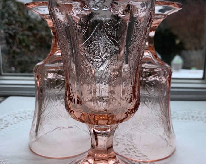 Three Indiana Glass Co Recollection Extra Nice Pink Depression Glass
