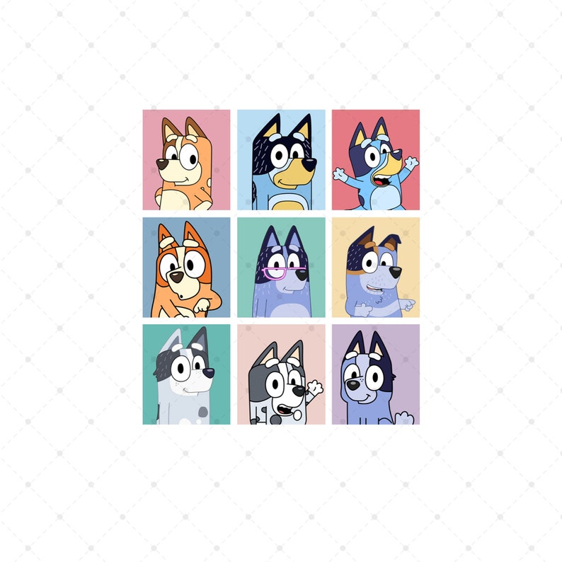 Bluey Family Png Bandit Chilli Uncle Stripe Muffin Nana - Etsy