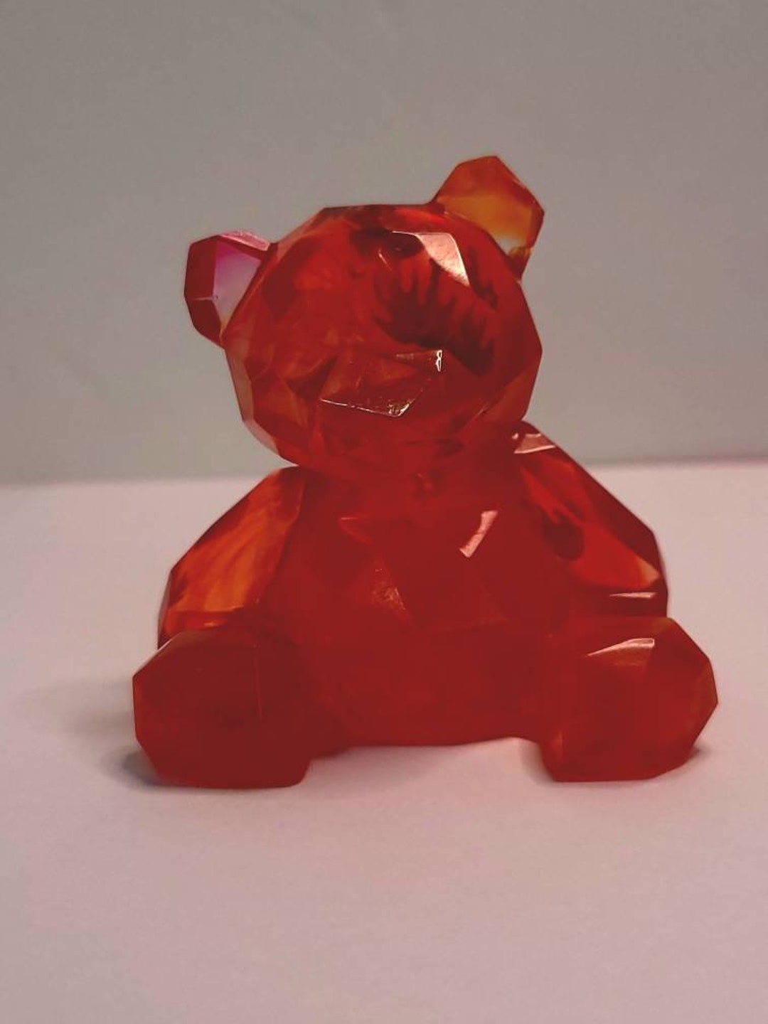 Fire Bear, Hand Poured Resin Geometric Bear Figure - Etsy