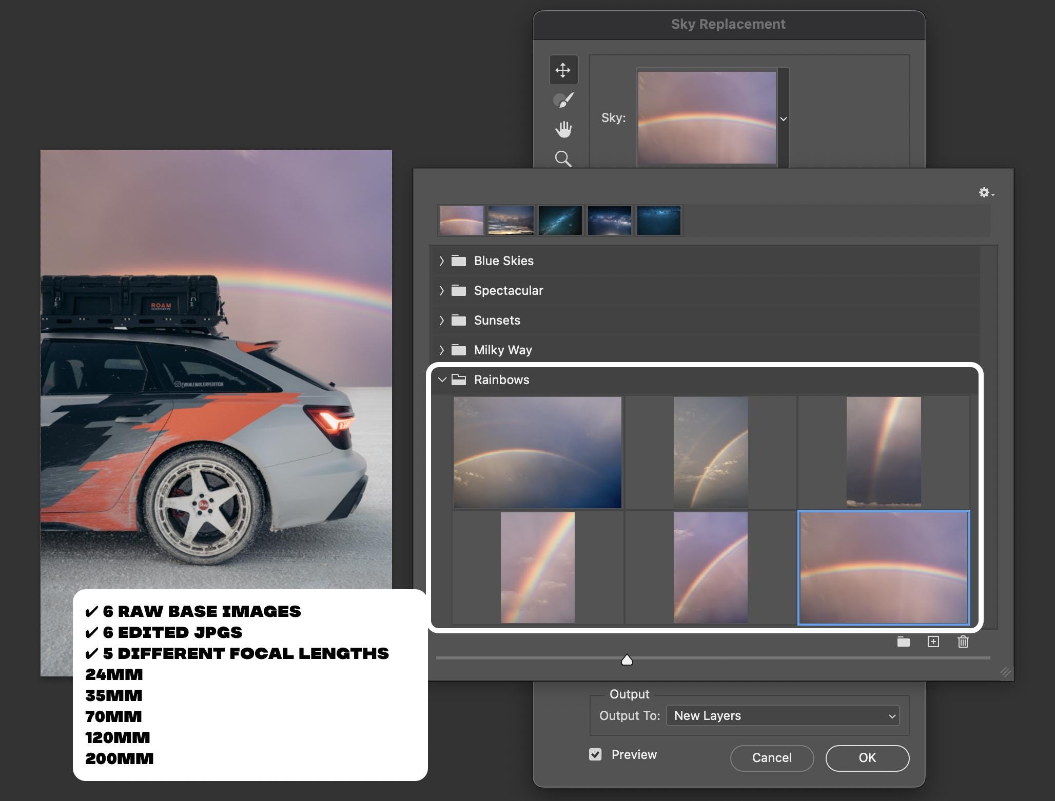 Rainbow Overlays for Adobe Photoshop! Rainbow Overlay, Sky Replacement ...