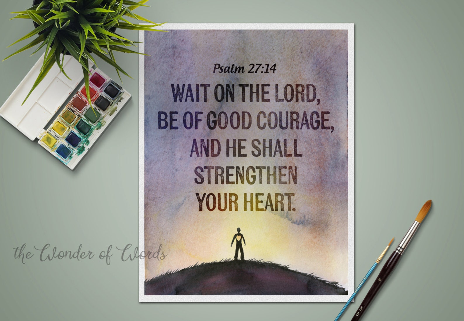 Wait on the Lord Scripture Printable From Psalm 27:14 - Etsy