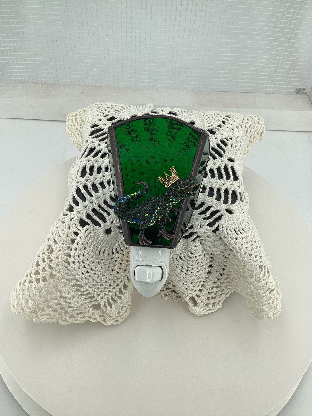 T-rex With Bling - Stained Glass Night Light - Etsy