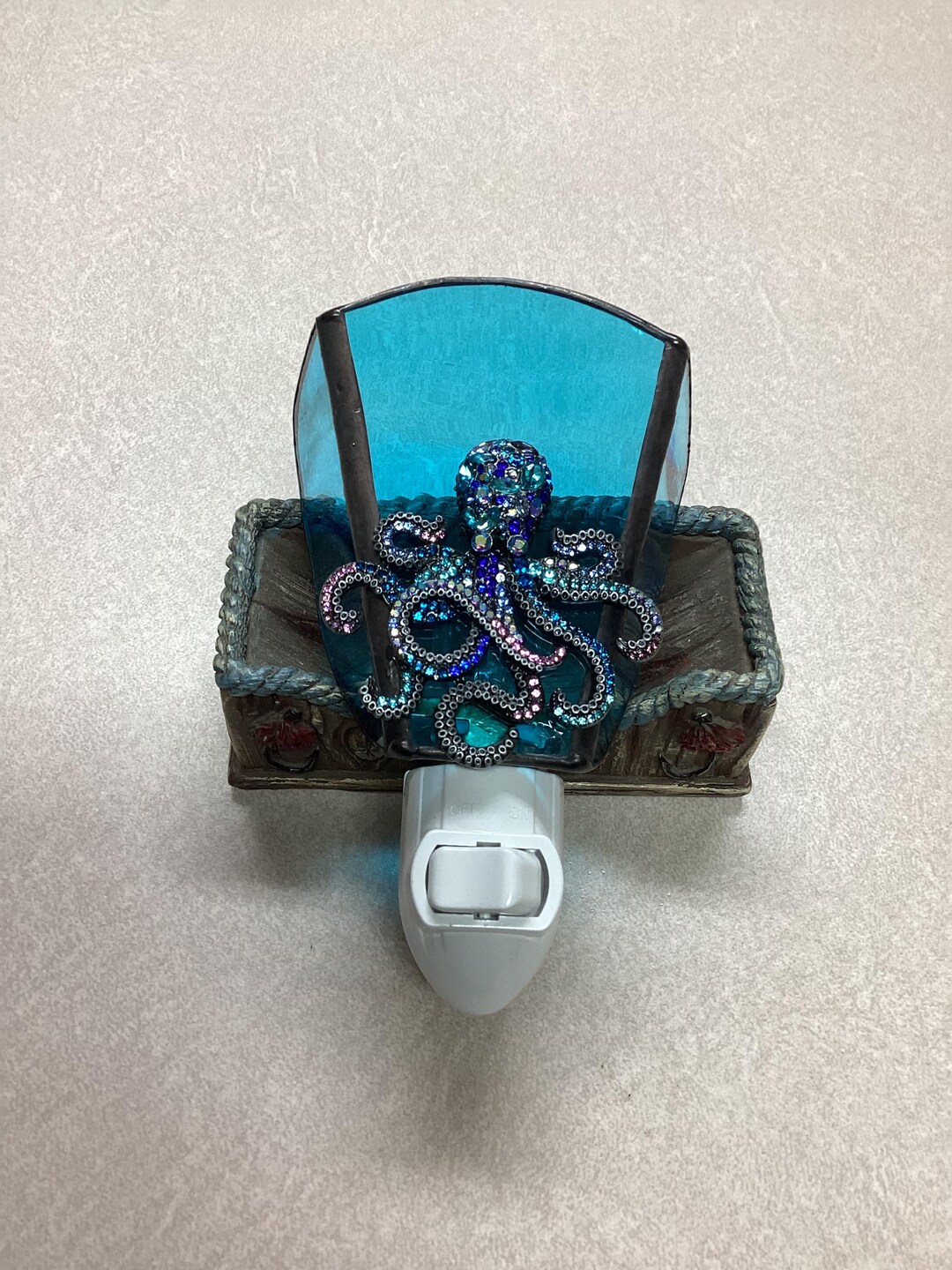 Jeweled Octopus Stained Glass Night Light - Etsy