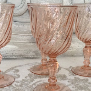 Pink Swirl Goblets / Luminarc Rosaline Goblets / Pink Stemware - Etsy