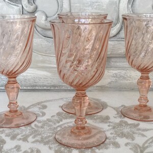 Pink Swirl Goblets / Luminarc Rosaline Goblets / Pink Stemware - Etsy
