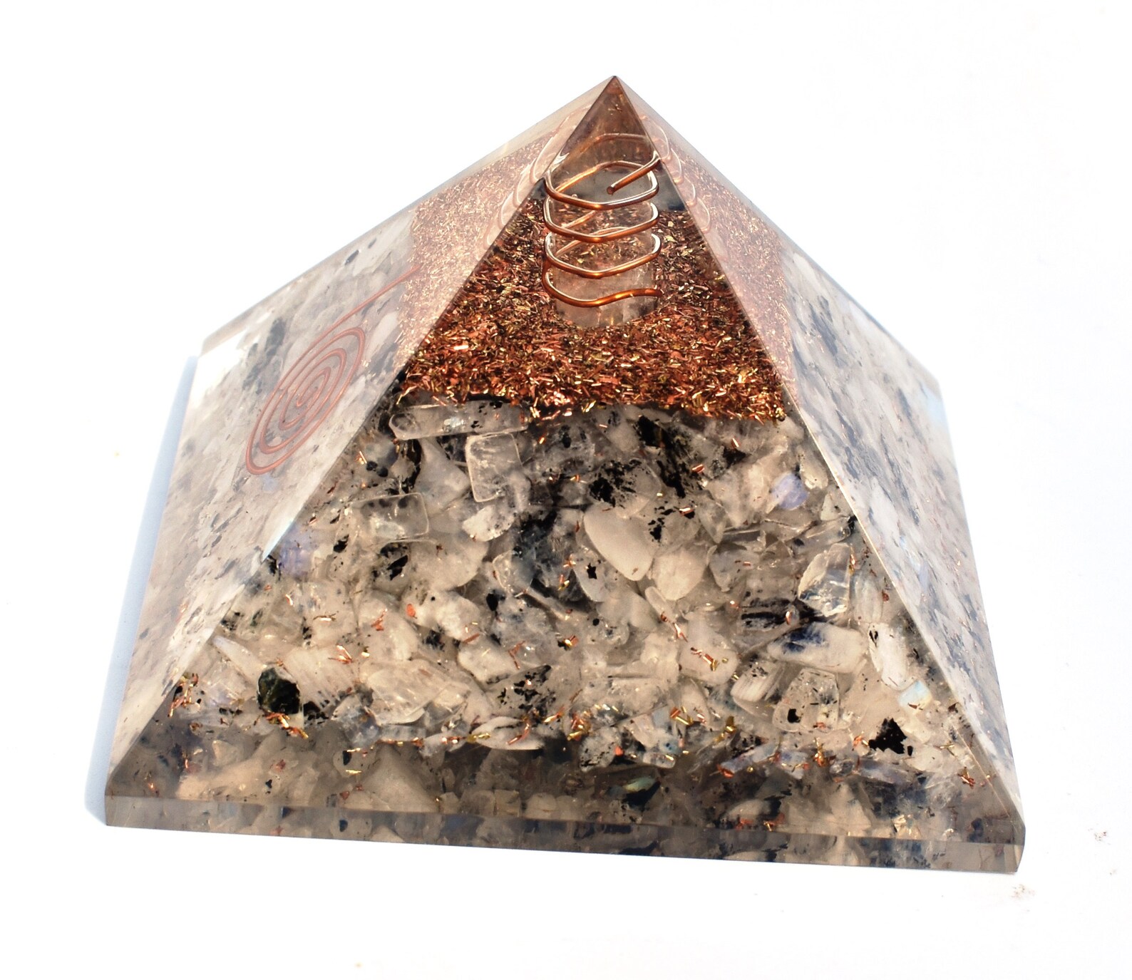 Large Rainbow Moonstone Orgone Pyramid Orgonite Crystal - Etsy
