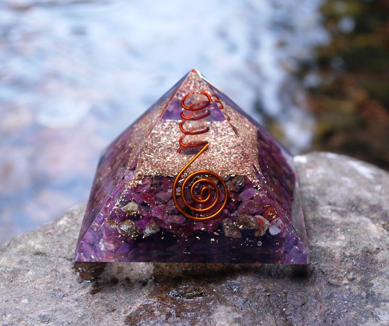 Large Ruby Orgone Pyramid Orgonite Gemstone Stone of Courage - Etsy
